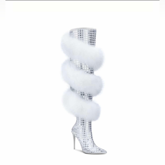 Jennifer Le | Shoes | Silver Mesh Fox Boots | Poshmark